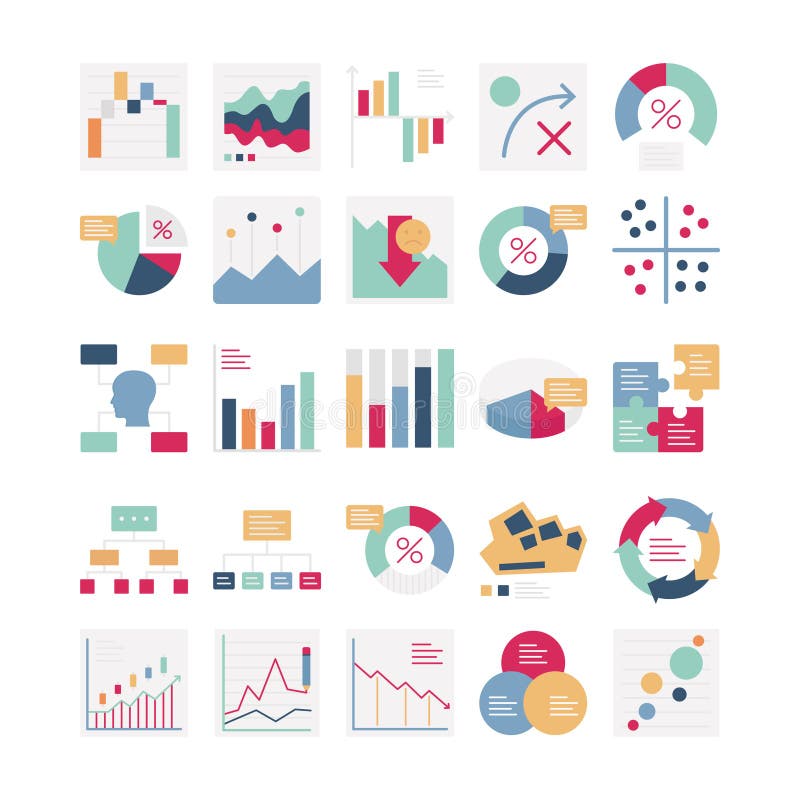 Graph Vector Icons Set Every Single Icon Can Easily Modify or Edit ...