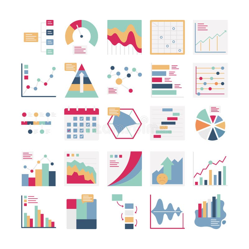 Graph Vector Icons Set Every Single Icon Can Easily Modify or Edit ...
