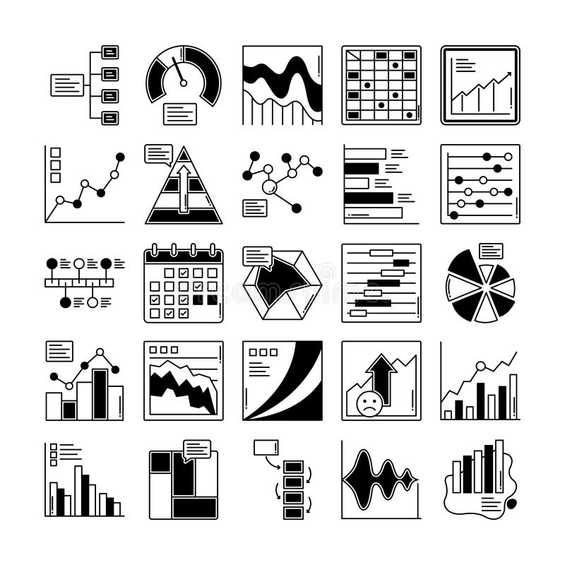 Graph Vector Icons Set Every Single Icon Can Easily Modify or Edit ...