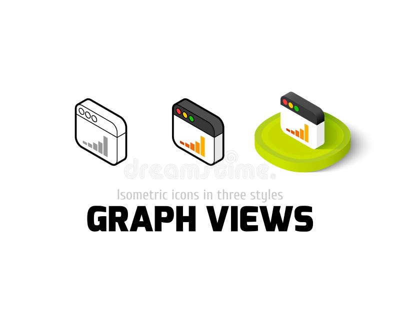 Graph Views Icon in Different Style Stock Vector - Illustration of ...