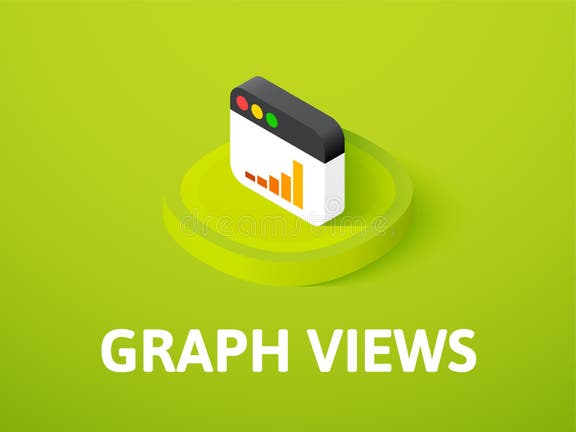 Graph Views Isometric Icon, Isolated on Color Background Stock Vector ...