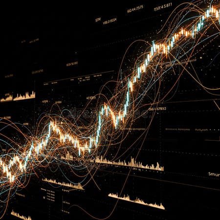 Graph Visualizing Financial Data with a Candlestick Chart Showing Price ...