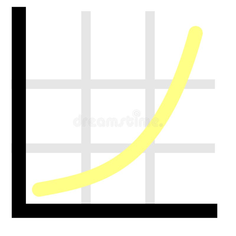 Graph of Yellow Line Magnification, Growth of Statistics Stock Vector ...