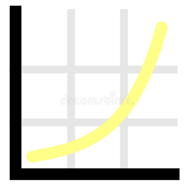 Graph of Yellow Line Magnification, Growth of Statistics Stock Vector ...