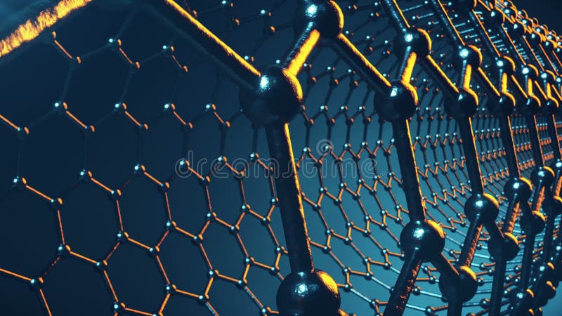 Graphene Atom Nanostructure Animation Design Nanotube In Form Of