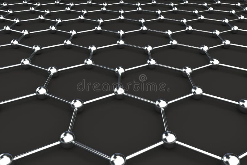 Graphene Molecular Structure On Black Stock Illustration - Illustration ...