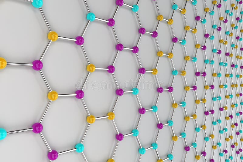Graphene Atomic Structure on White Background Stock Illustration ...