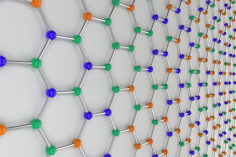 Graphene Atomic Structure on White Background Stock Illustration ...