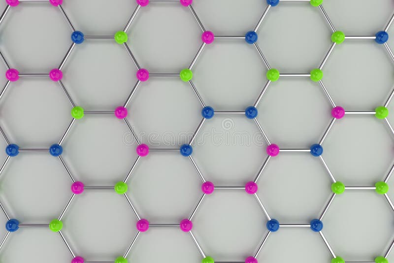 Graphene Atomic Structure on White Background Stock Illustration ...