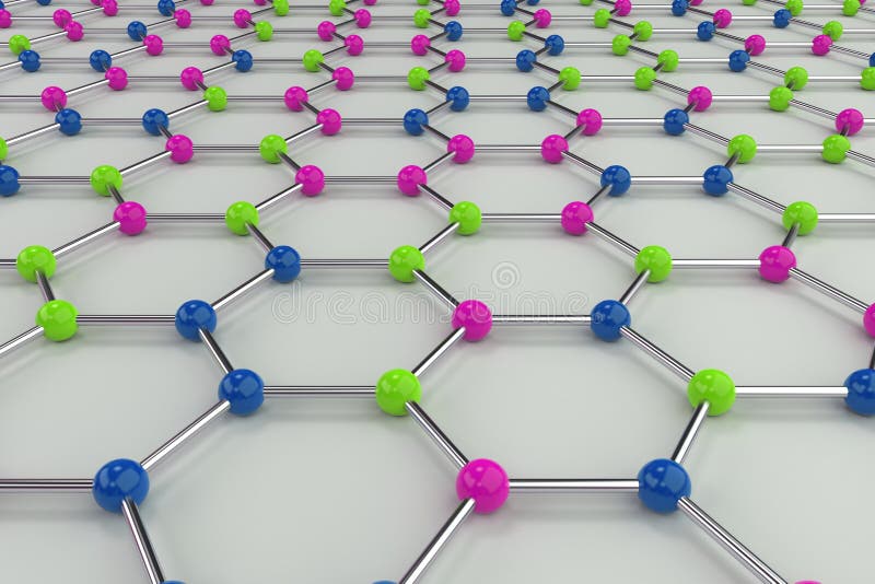 Graphene Atomic Structure on White Background Stock Illustration ...