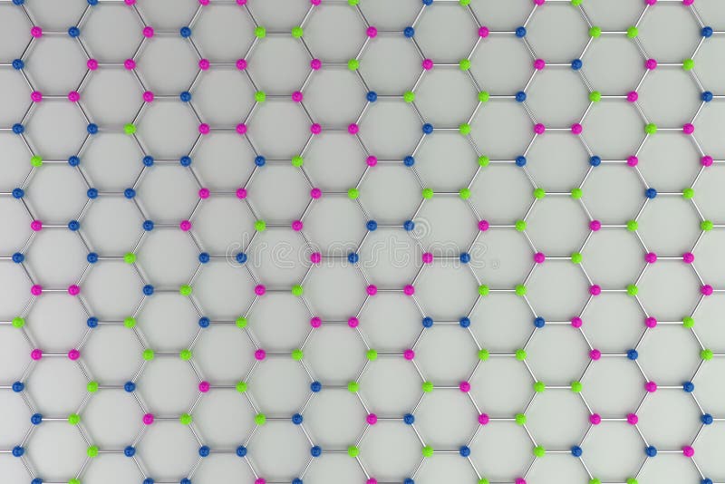 Graphene Atomic Structure On White Background Stock Illustration