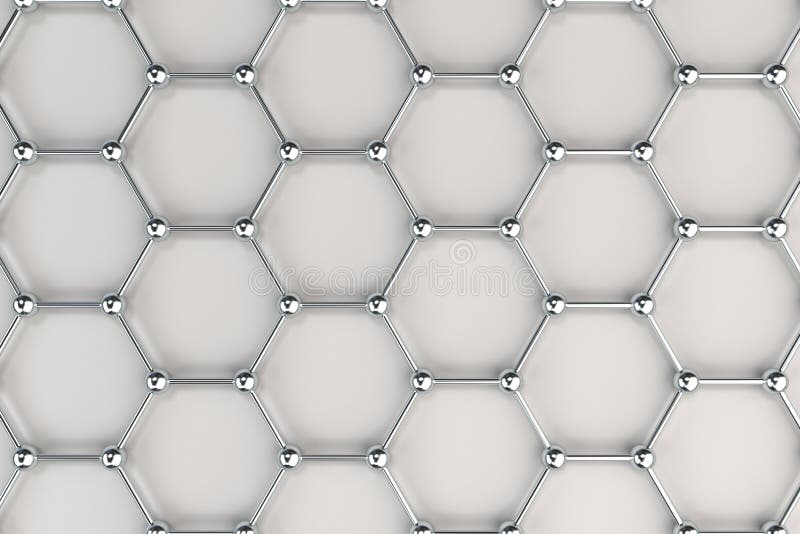 Graphene Atomic Structure on White Background Stock Illustration ...