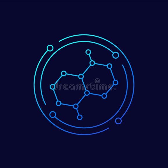 Graphene, Carbon Molecule Structure Icon Stock Vector - Illustration of ...