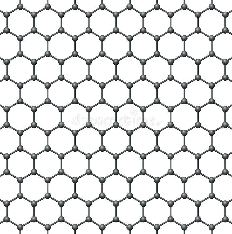 Graphene Single Layer, 3D Schematic Molecular Structure Stock Vector ...