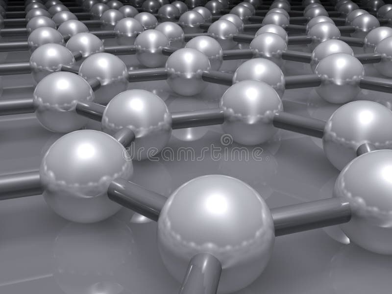 Graphene Layer Structure, Schematic 3d Model Stock Illustration ...