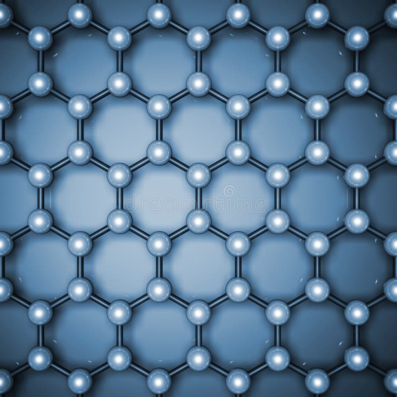 Graphene Layer Structure, Top View. 3d Stock Illustration ...