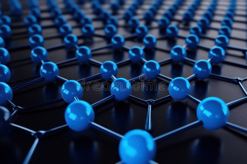 Graphene Molecular Grid, Graphene Atomic Structure Concept, Hexagonal ...