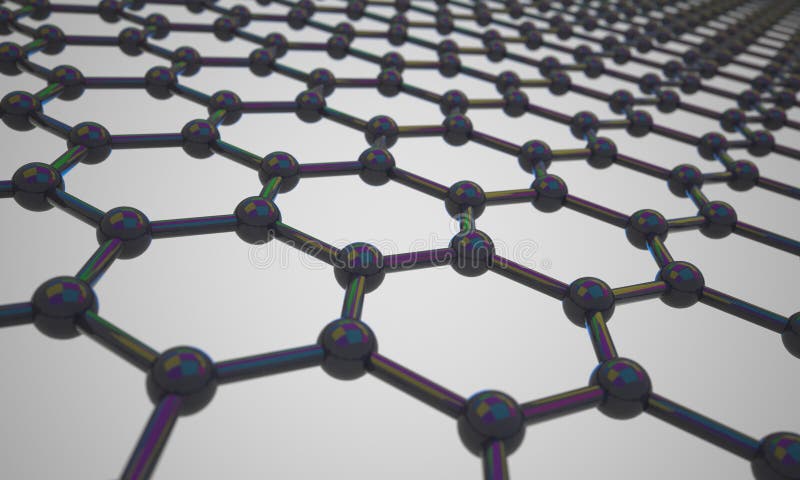 Graphene Molecular Grid, Crystal Cell. 3D Render Stock Illustration ...