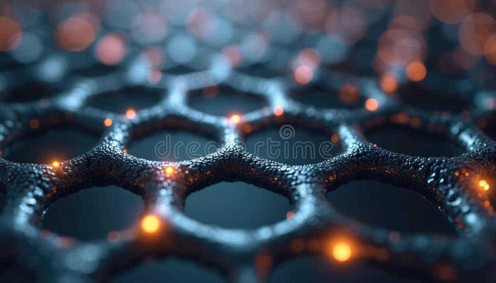 Graphene Molecular Grid. Hexagonal Atomic Structure Concept. Tech, Science, Research Concepts ...