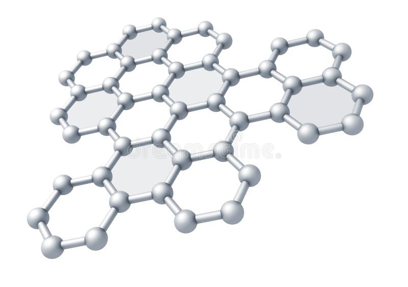 Graphene Molecule Structure Fragment Stock Illustration - Illustration ...