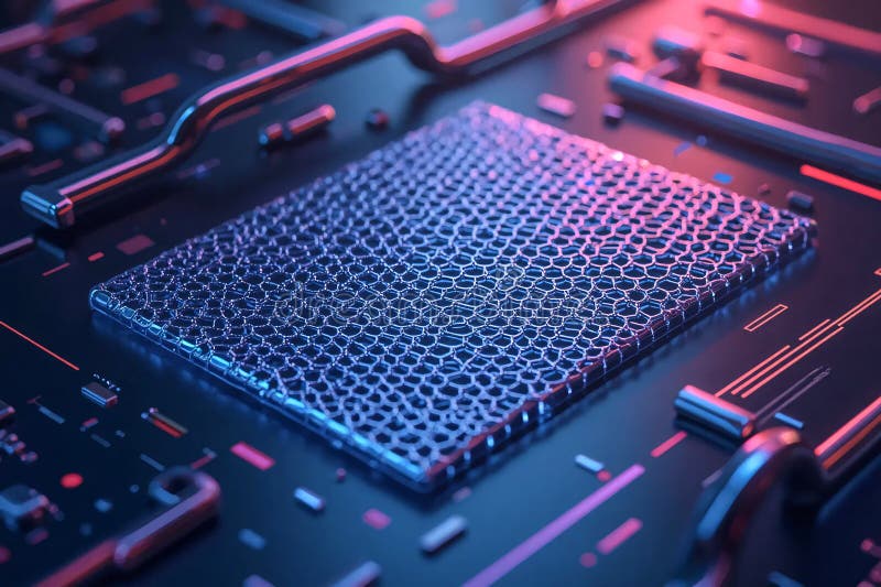 Graphene Structure Concept Covering on Integrated Circuit Stock ...