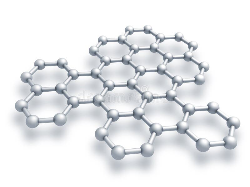 Graphene Structure Fragment Stock Illustration - Illustration of mesh ...
