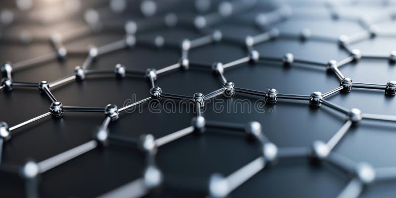 Graphene Structure Visualization, Hexagonal Lattice, Metallic Bonds, 3D ...