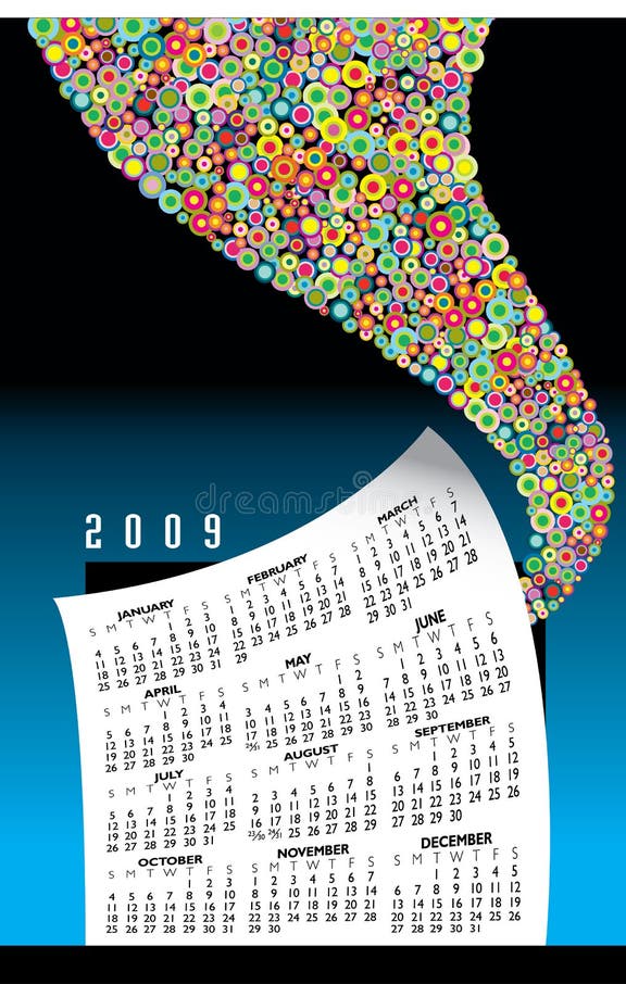 Graphic of 2009 calendar stock vector. Illustration of timeline - 6480552