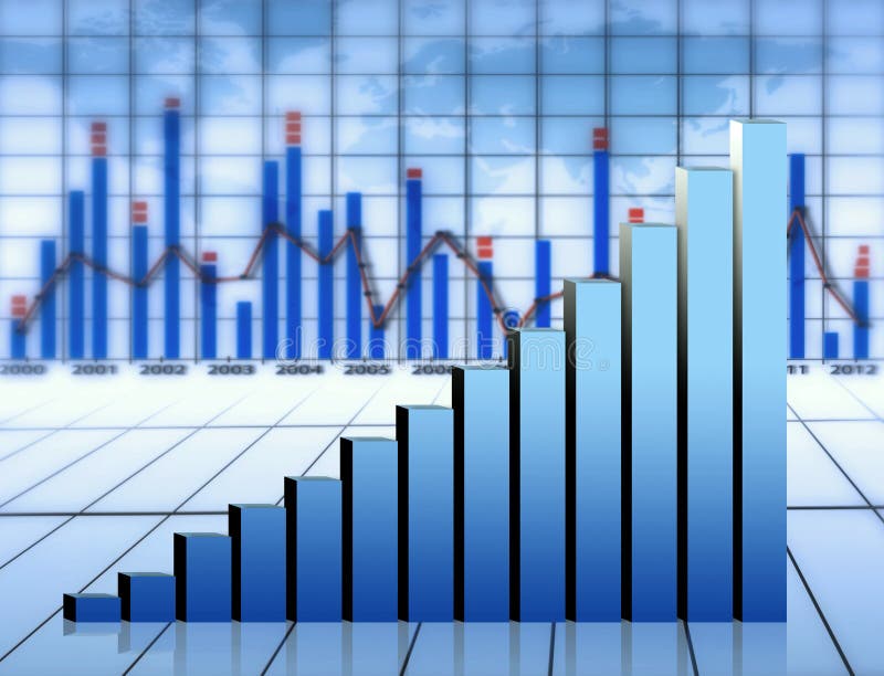 Low Angle Stock Market Bars & Charts Stock Illustration - Illustration ...