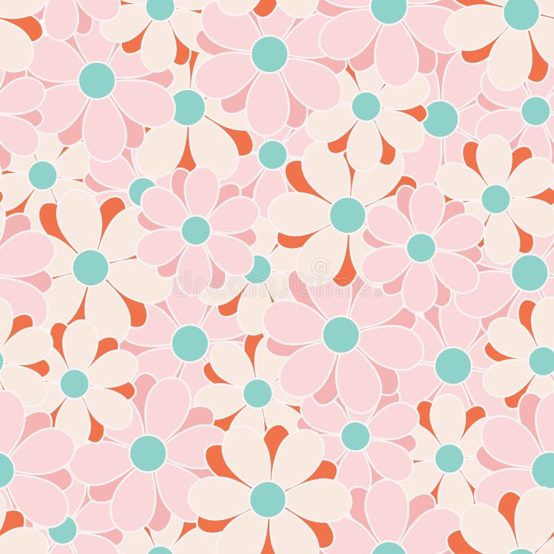 Daisy Floral Seamless Pattern Vector Stock Vector - Illustration of ...