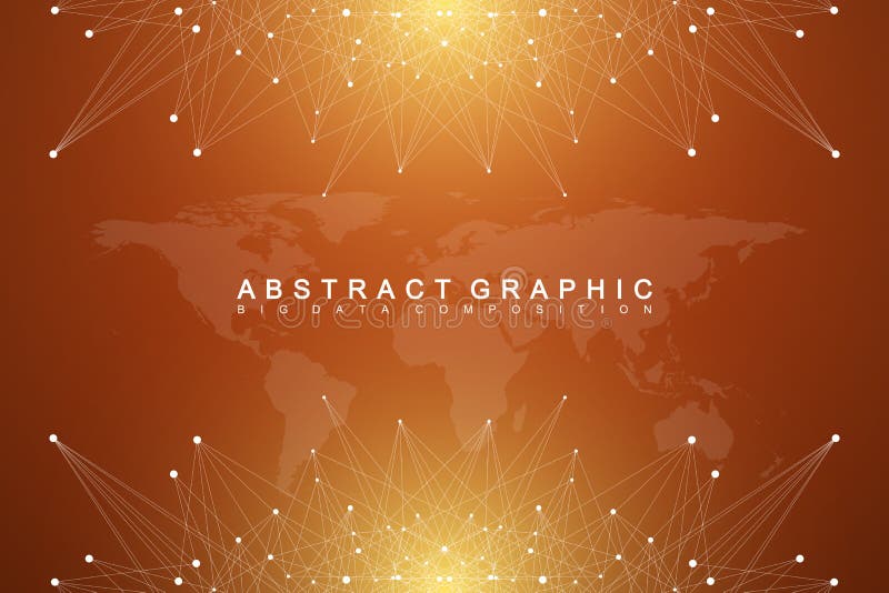 Graphic Abstract Background Communication. Big Data Complex with Compounds. Perspective Backdrop ...