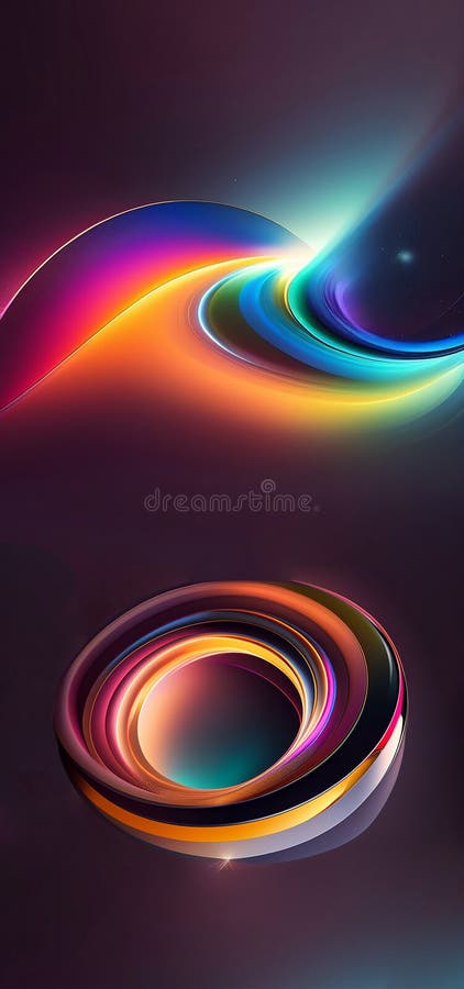 Graphic Abstract Color Background with Volumetric Colorful Objects on a ...
