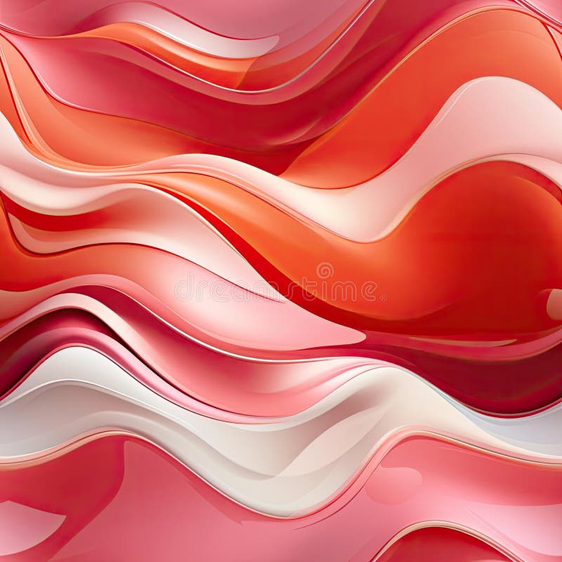Graphic of Abstract Red and White Waved Backgrounds with Flowing ...