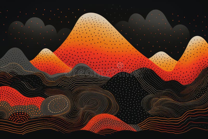 Graphic Abstraction Using Volcanic Motifs Stock Illustration ...