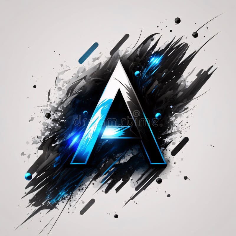 Abstract Black and Blue Grunge Letter a on a White Background Stock ... Abstract Black and Blue Grunge Letter a on a White Background Stock ...