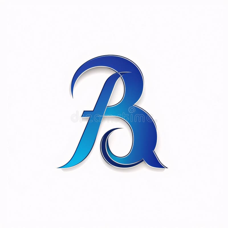 Abstract Icon Based on the Letter B with a Blue Outline on a White ...