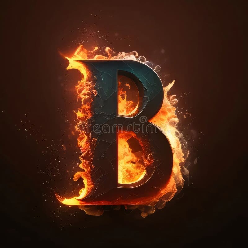 Fire Letter B Black Background Stock Illustrations – 120 Fire Letter B ...