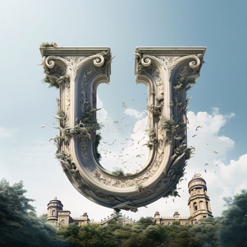 The Capital Letter U in the Form of a Column in the Park Stock ...