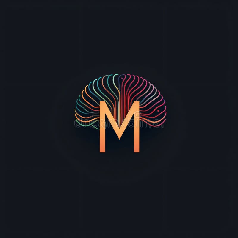 Creative Letter M Logo Design Template. Abstract Artificial ...