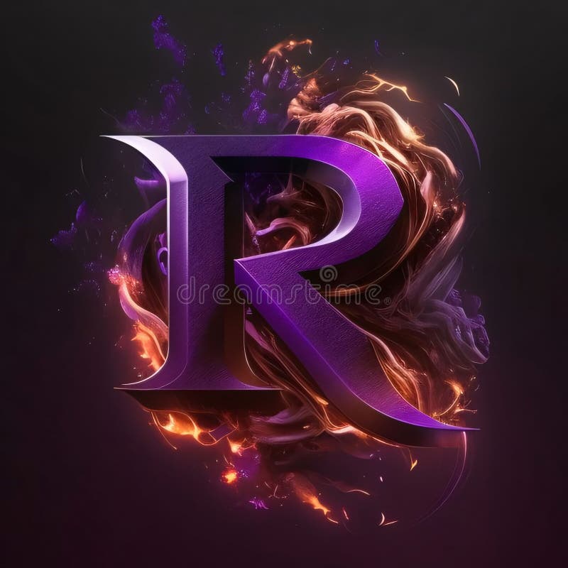 Letter N in the Fire on a Black Background. 3D Illustration Stock ...