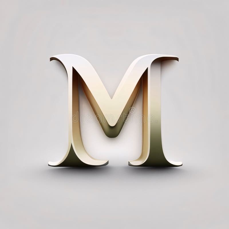 3d Letter M Uppercase. Vector Font with Shadow Stock Illustration ...