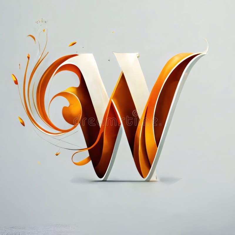 3d Letter W. 3d Design Element Stock Illustration - Illustration of ...