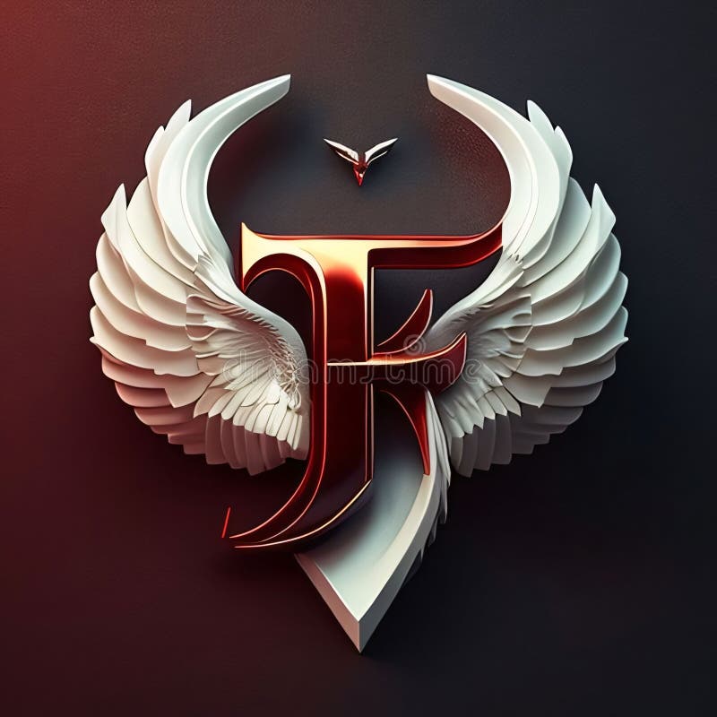 3D Rendering of the Letter F in the Form of Wings Stock Illustration ...