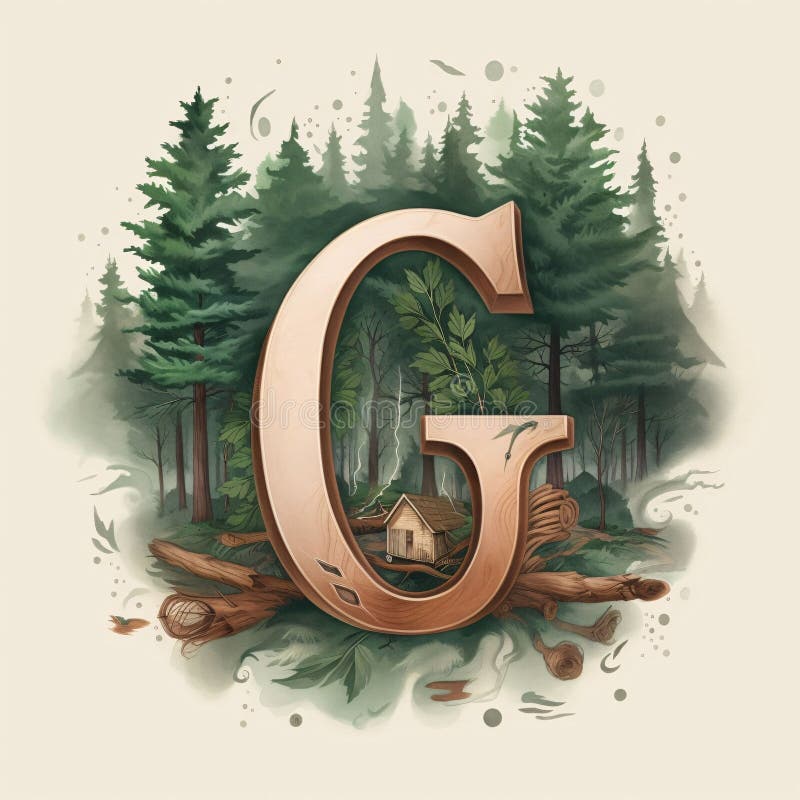 Letters of the Alphabet in the Forest. Letter G Stock Illustration ...