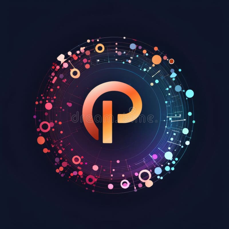 Initial Letter P Logo with Circular Technology Style. Abstract ...