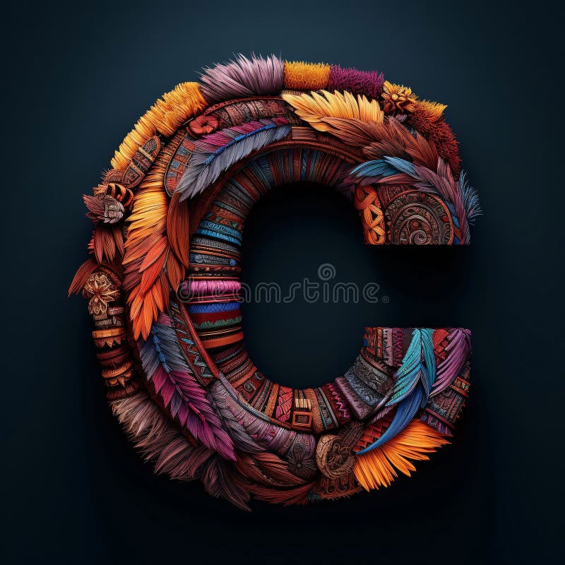 Letter C Made of Feathers. Colorful Feathers Font Stock Illustration ... Letter C Made of Feathers. Colorful Feathers Font Stock Illustration ...