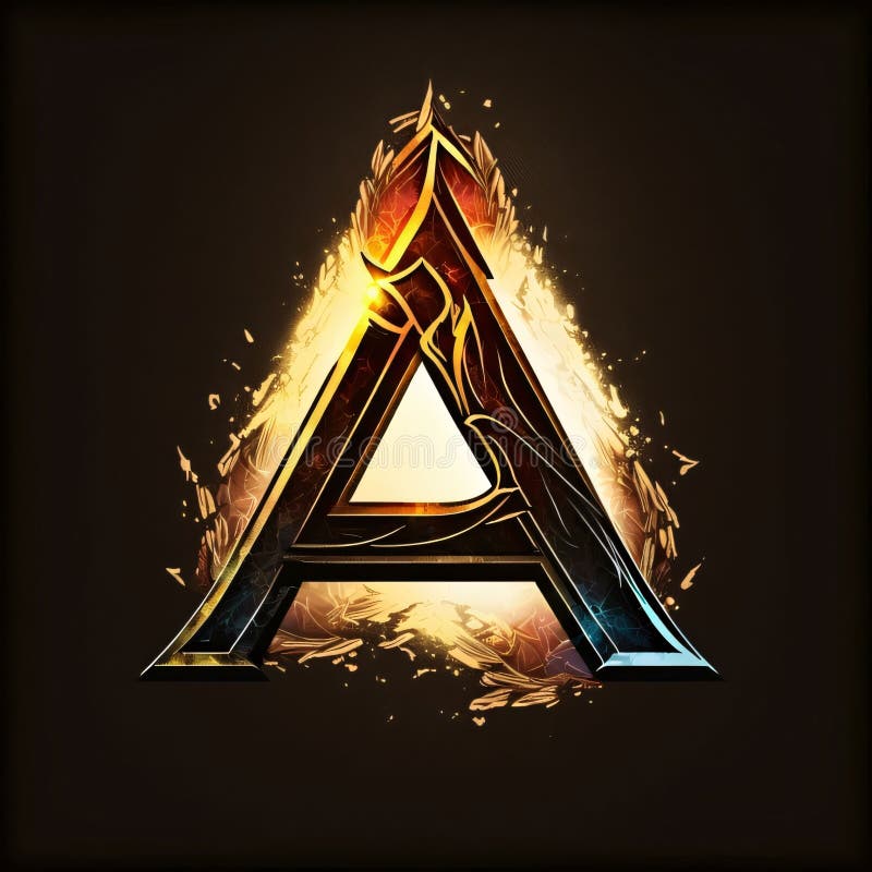 A Letter with a Crest of Fire in the Form of the Letter a Stock ...