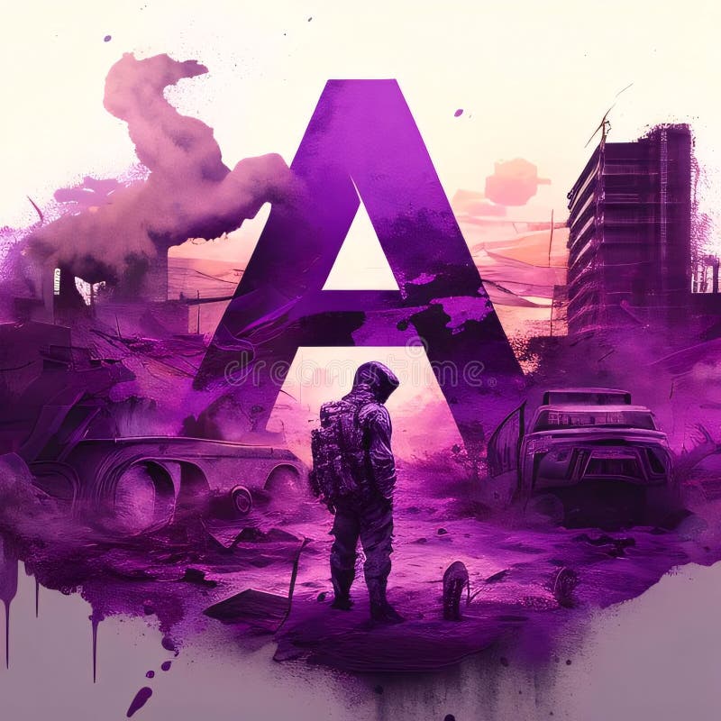 The Letter a in the Explosion of the Nuclear Power Plant. Illustration ...