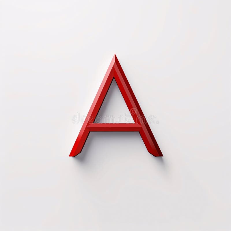Letter a in the Form of a Red Triangle on a White Background Stock ...