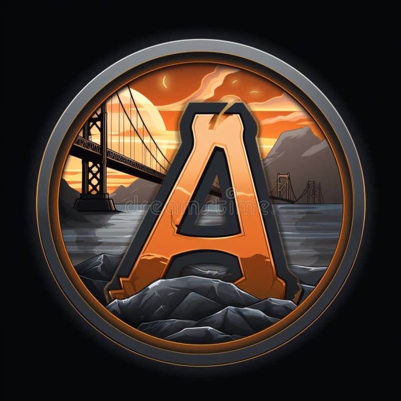 Letter a of the Alphabet with the Golden Gate Bridge on the Background ...